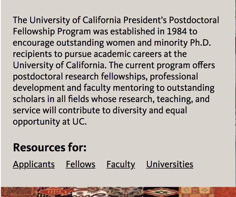 Presidents Postdoctoral Fellowship Program University Of California